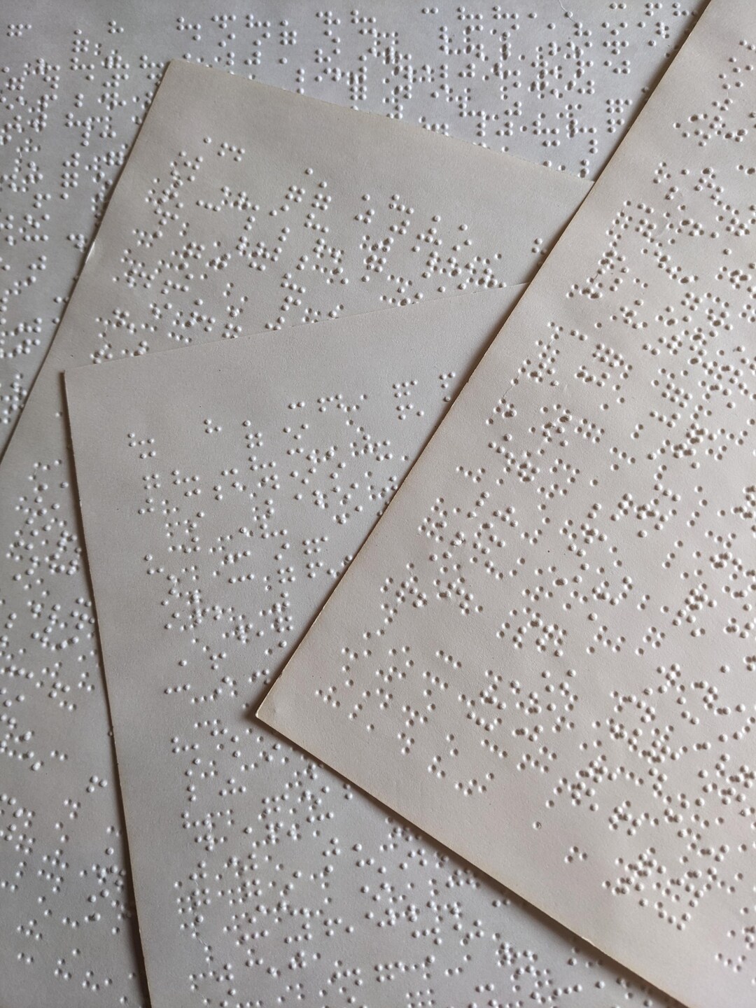 Vintage BRAILLE Paper Pages. Bundle of 3. Art Junk Journal Supply ...