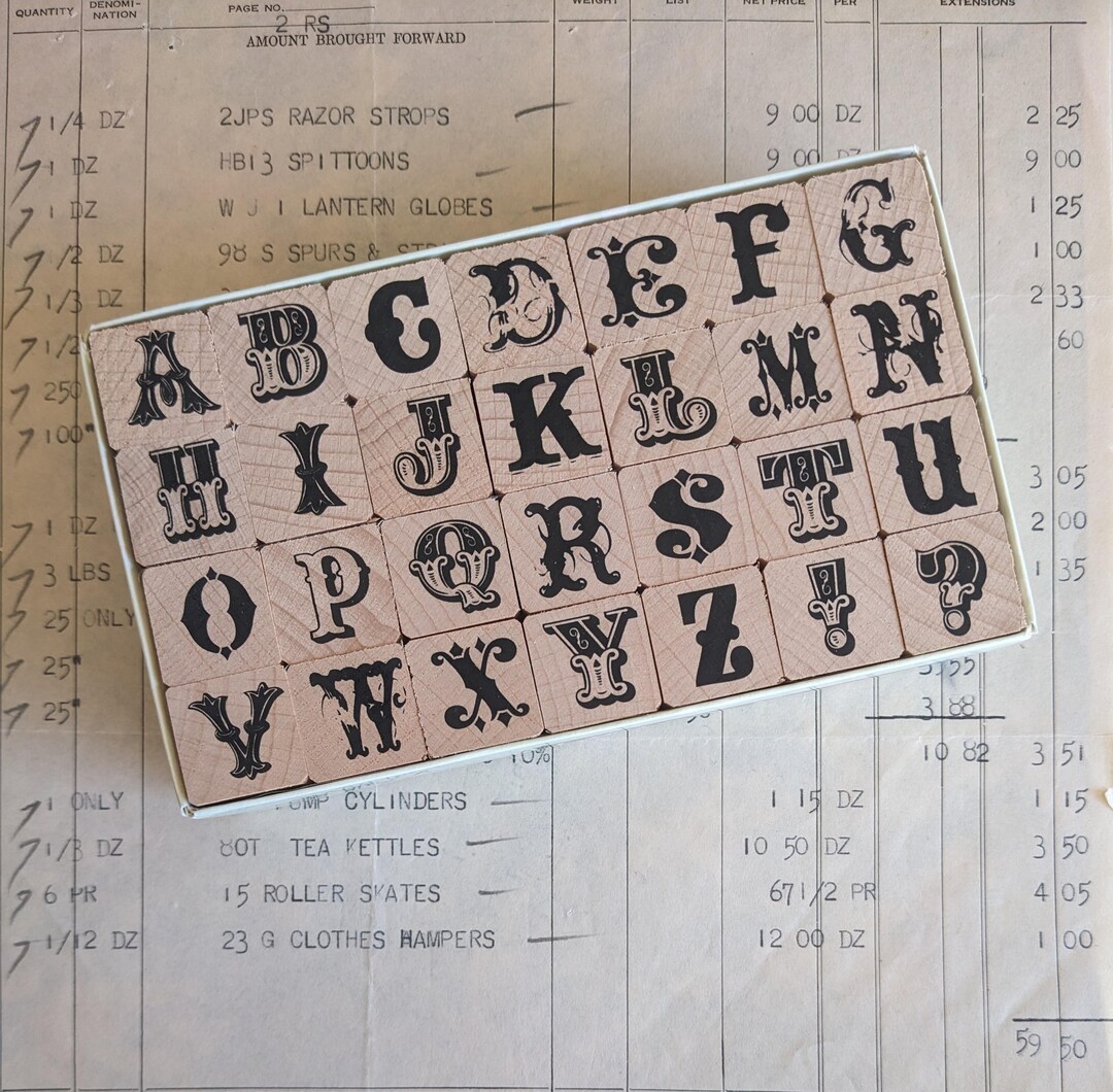 Alphabet Stamps. Wood Rubber Letter Stamps. Hand Stamping. Limited ...