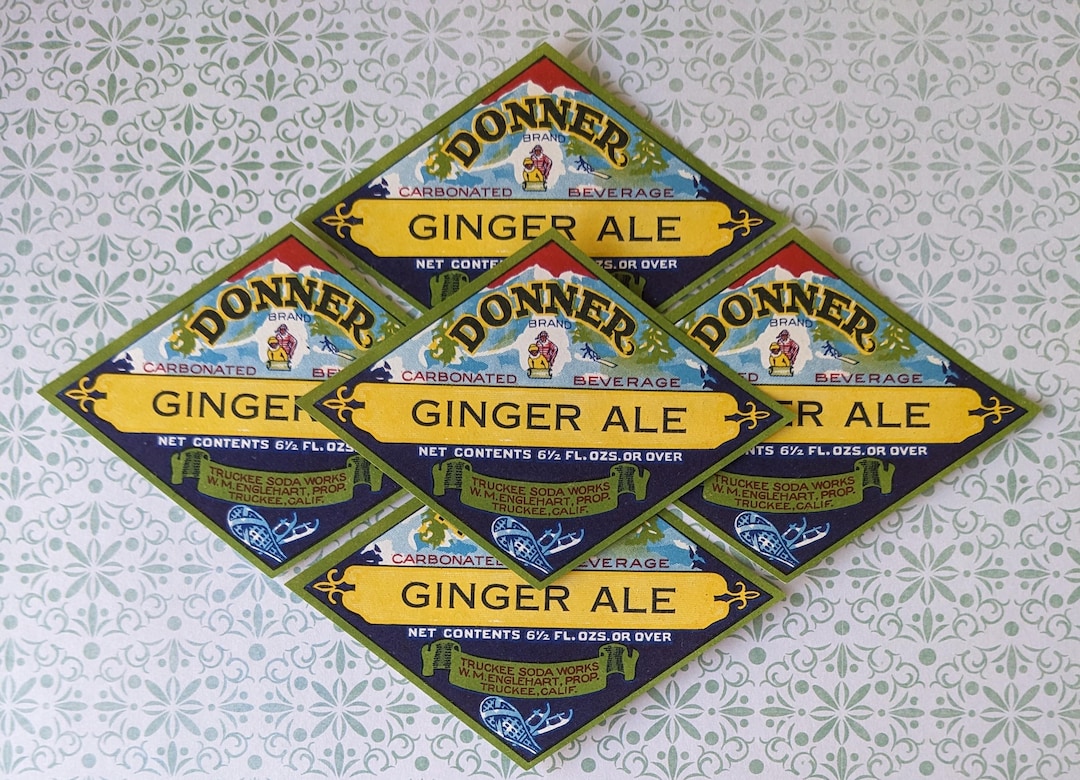 VINTAGE Ginger Ale LABELS (set of 5) Junk Journal Paper Ephemera ...