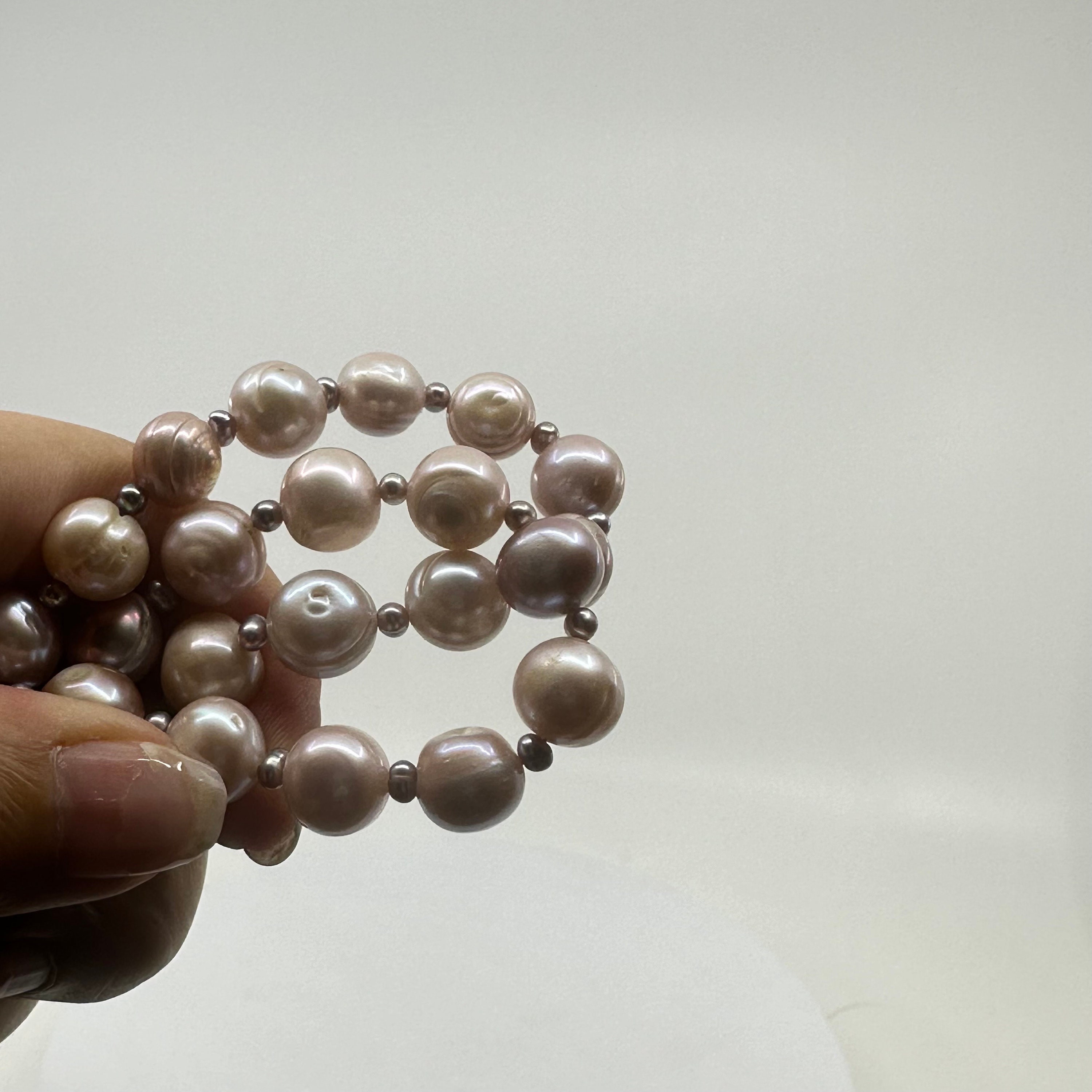 Pink Tiny Pearls With 10 Mm Pink Pearls Necklace - Etsy