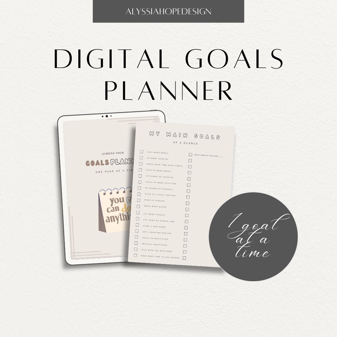 Digital Goals Planner - Interactive, Editable PDF | Achieve Your Dreams ...