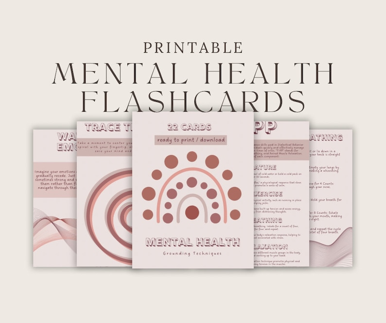 Digital Mental Health Flash Cards | Self-care & Mindfulness Cards ...