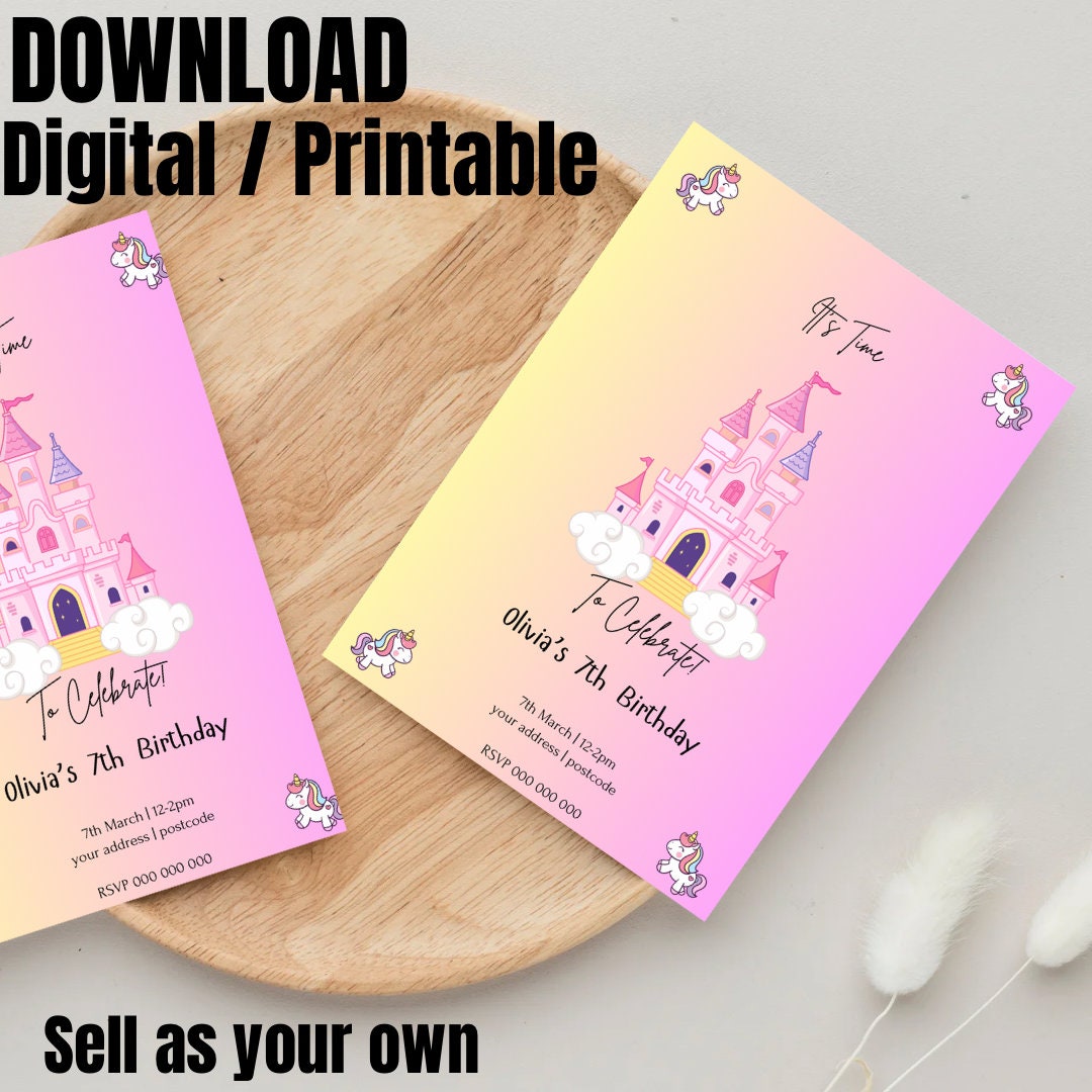 Custom Kids Birthday Party Invitation - Personalized Printable Birthday ...