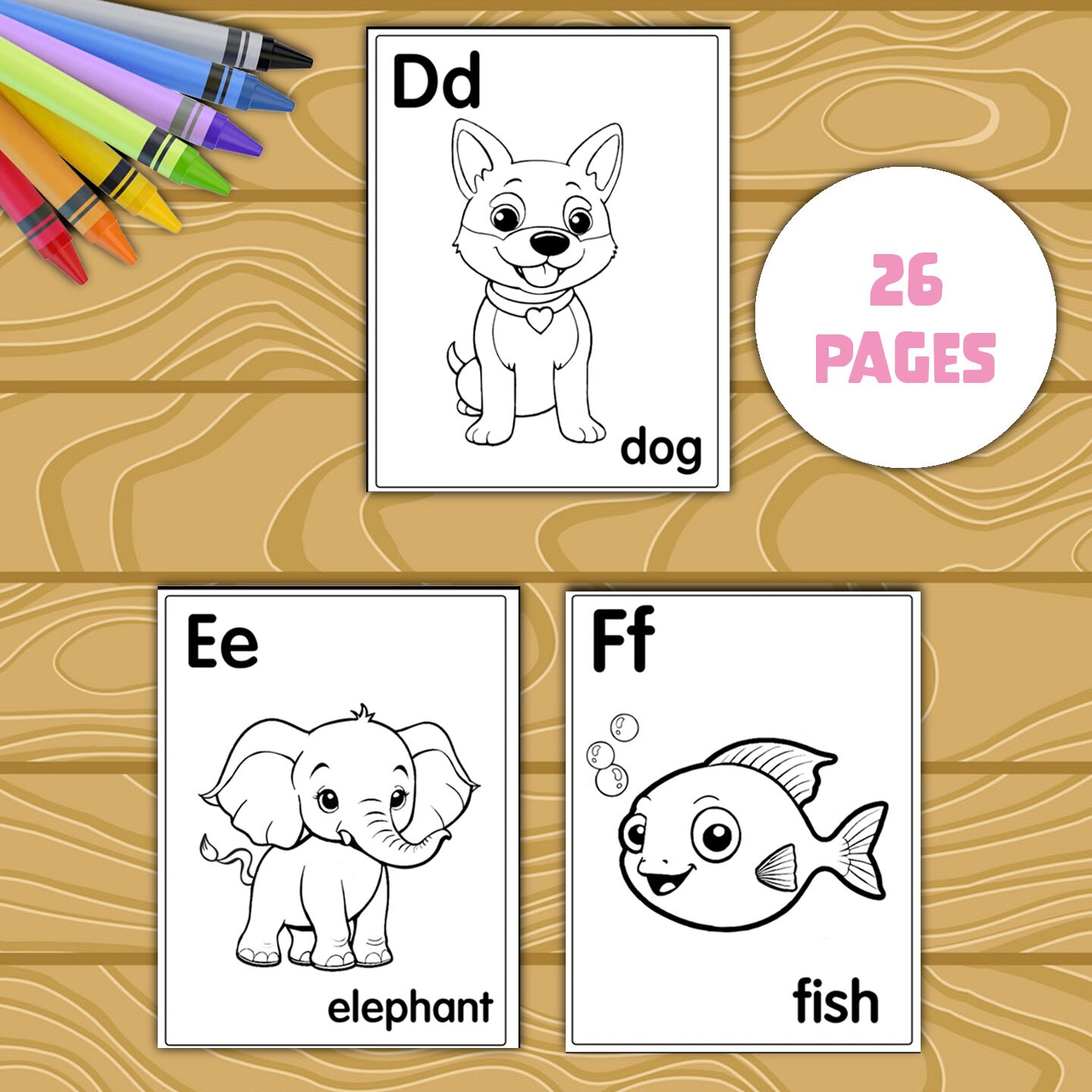 A-Z Animals Coloring Pages | 26 Pages | Printable Coloring Pages | Pre ...