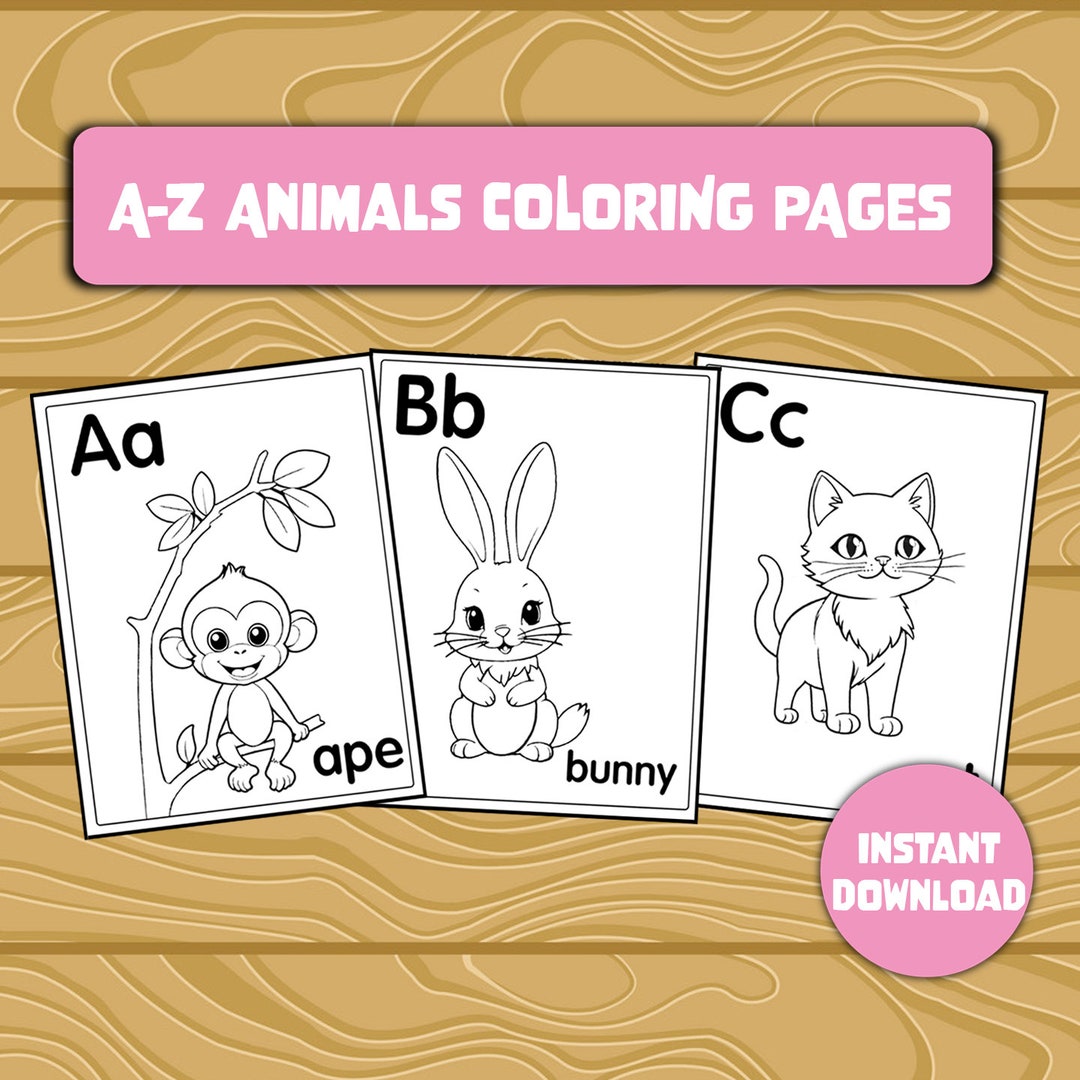A-Z Animals Coloring Pages 26 Pages Printable Coloring Pages Pre-k ...