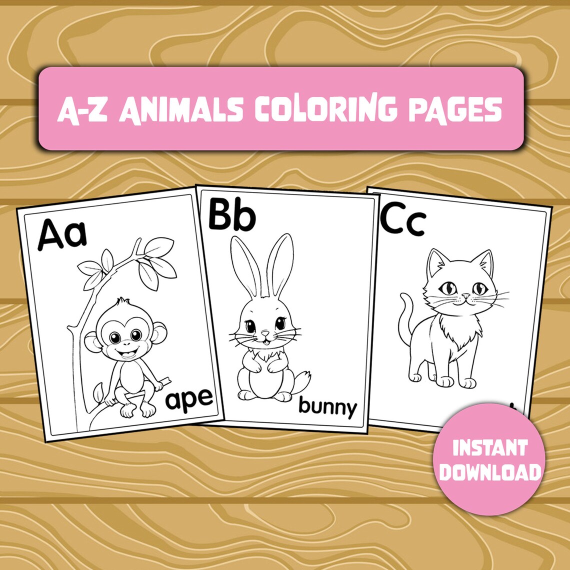 A-Z Animals Coloring Pages | 26 Pages | Printable Coloring Pages | Pre ...