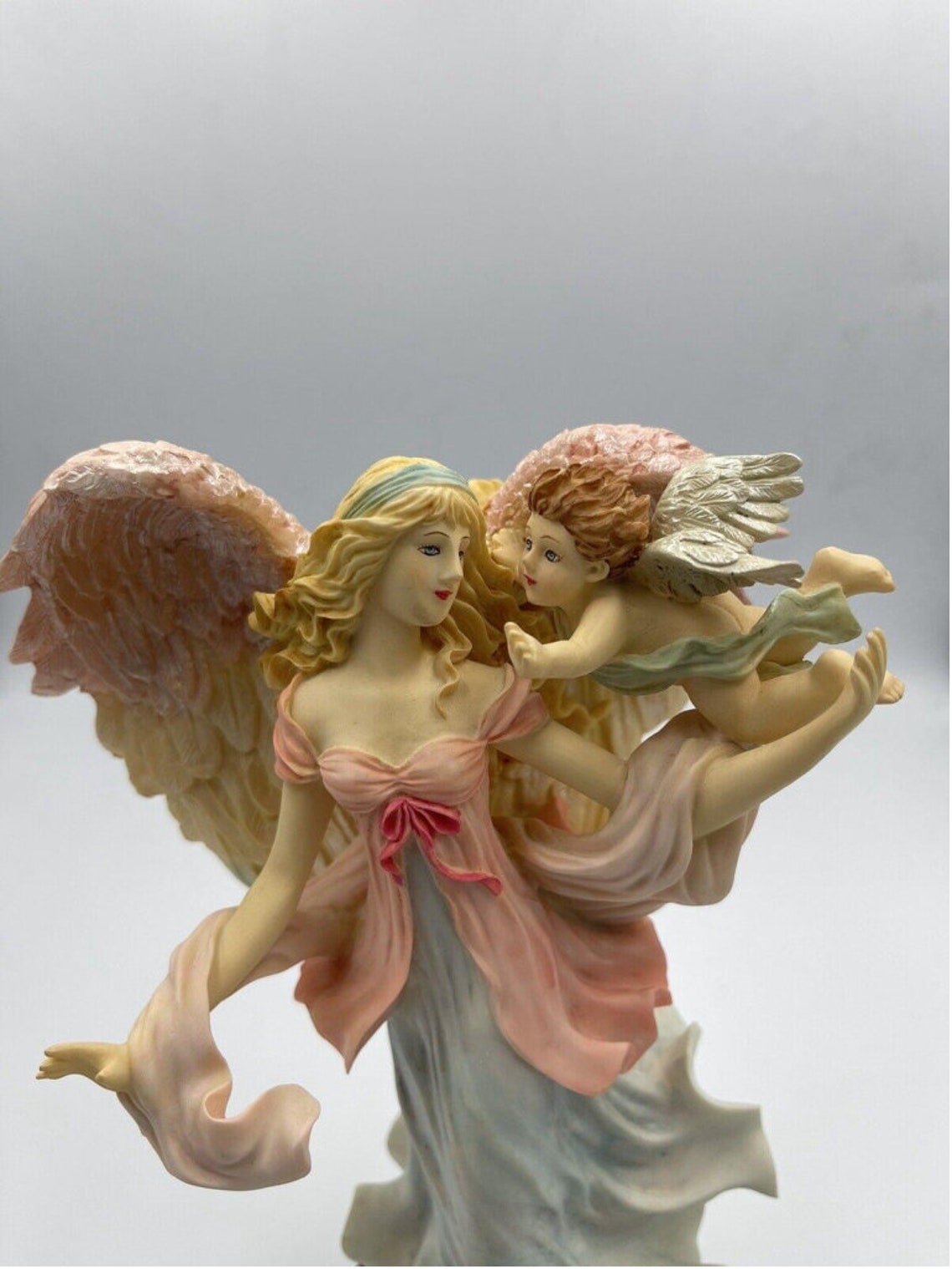La Verona Collection Angel With Cherub Christian Figurine Statue ...