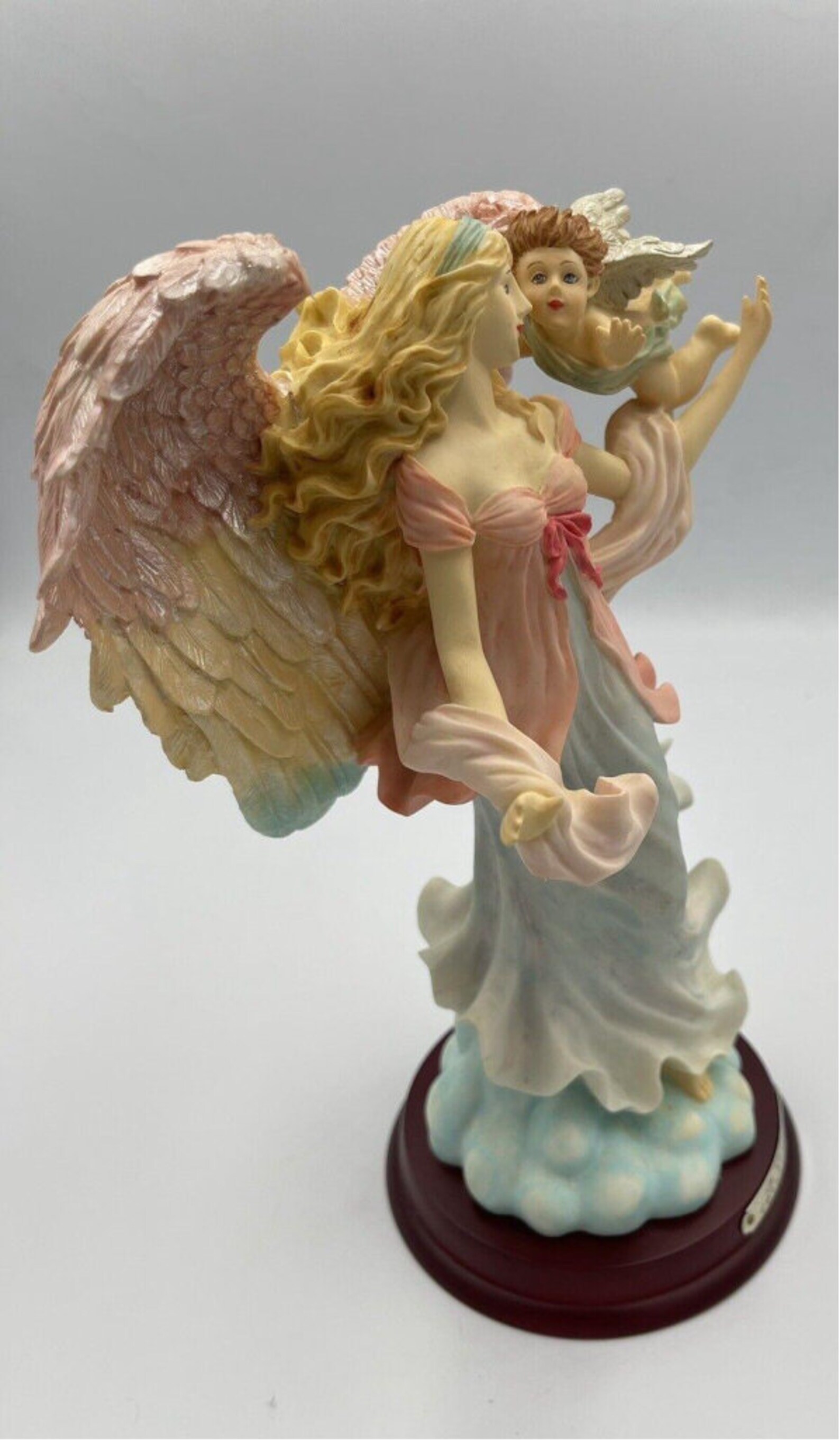 La Verona Collection Angel With Cherub Christian Figurine Statue ...