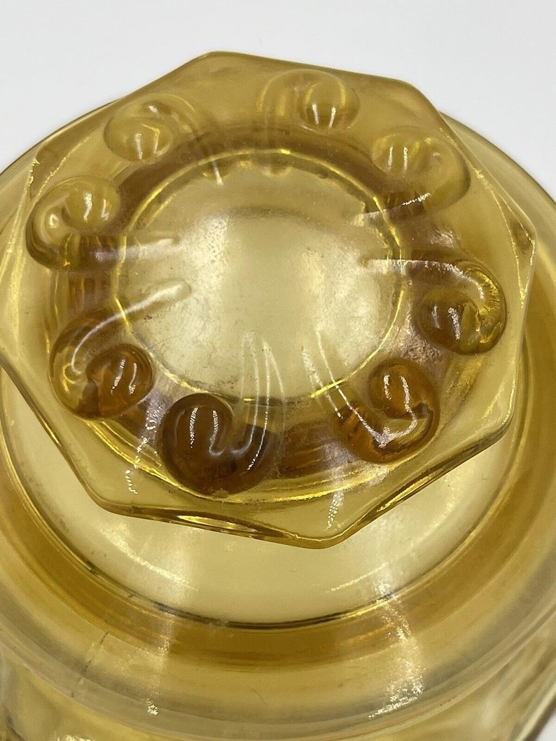 Vintage LE Smith Atterbury Glass Canister Large Golden Amber Jar ...