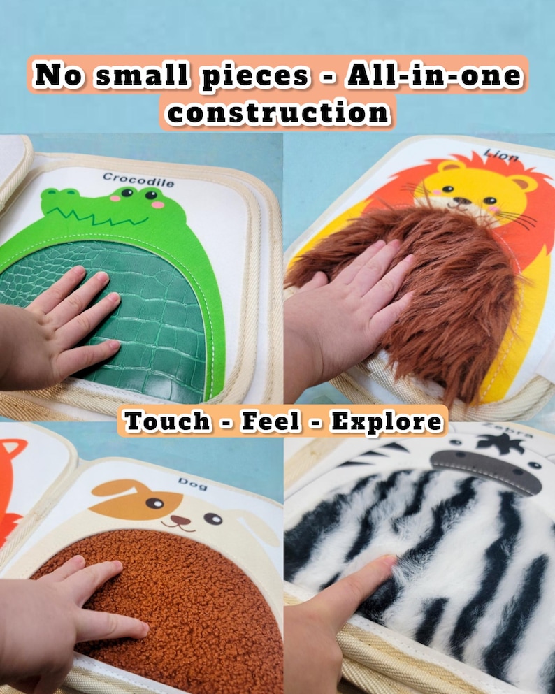 Personalized Sensory Texture Book, Baby Travel Quiet Book, Soft Felt ...