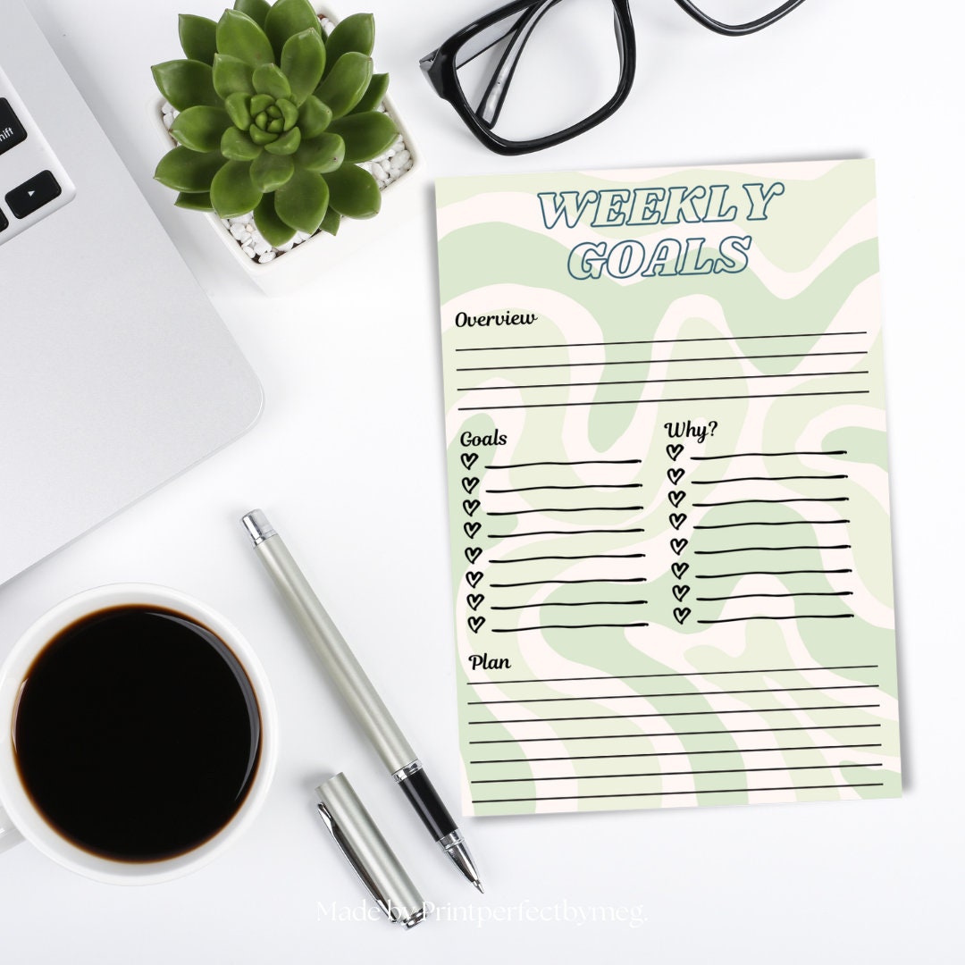 Ultimate Weekly Goal Planner, Printable Weekly Planner, Achieve Your ...