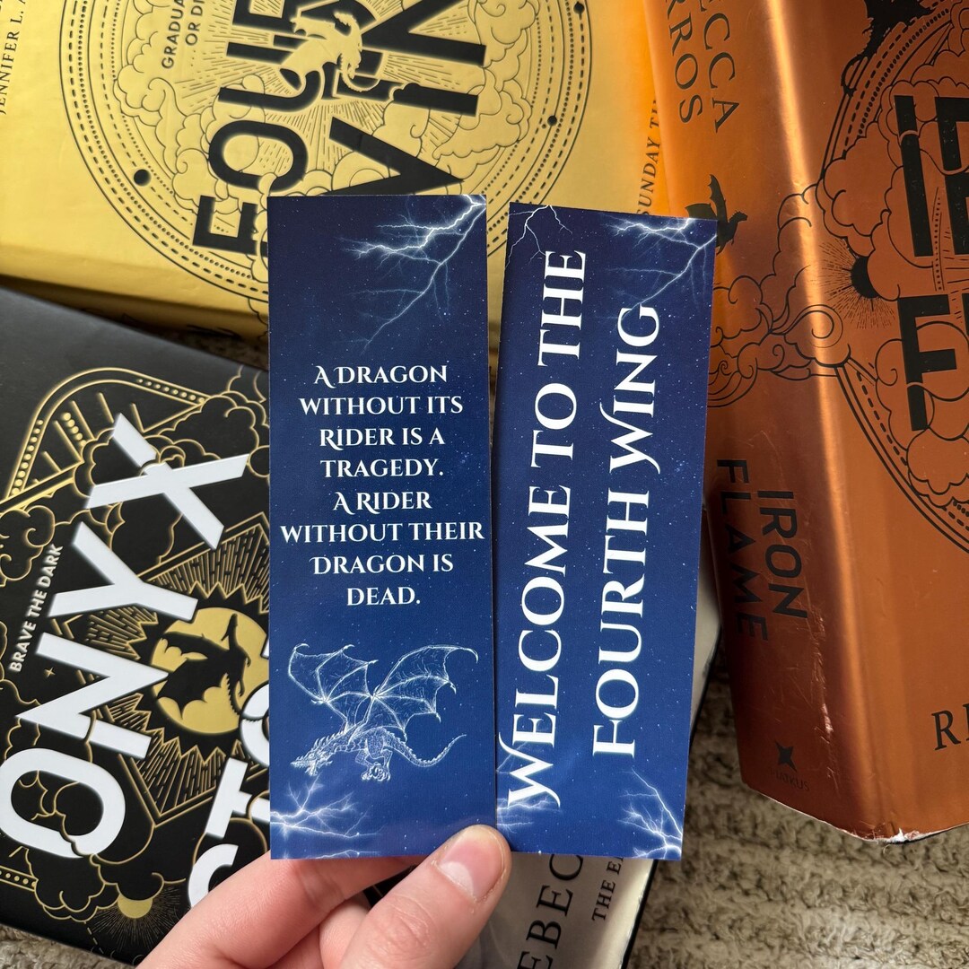 Fourth Wing Bookmark - Epic Dragon & Lightning Bookmark – ‘fourth Wing ...