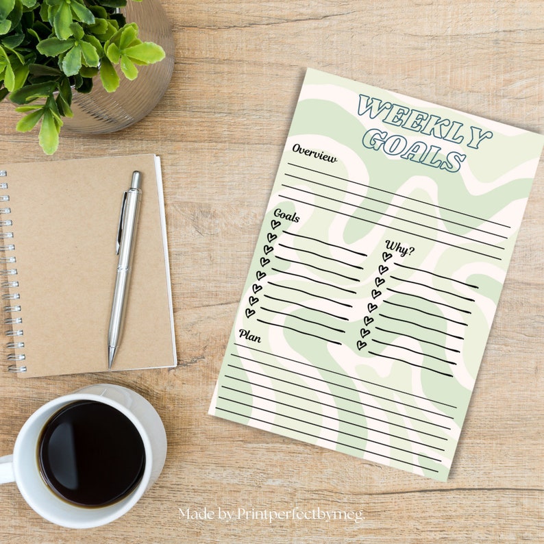 Ultimate Weekly Goal Planner, Printable Weekly Planner, Achieve Your ...