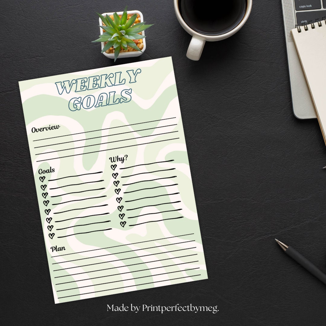 Ultimate Weekly Goal Planner, Printable Weekly Planner, Achieve Your ...