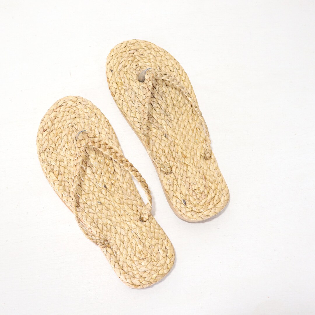 Handwoven Seagrass Flat Sandals: Eco-friendly Thai Slippers - Etsy