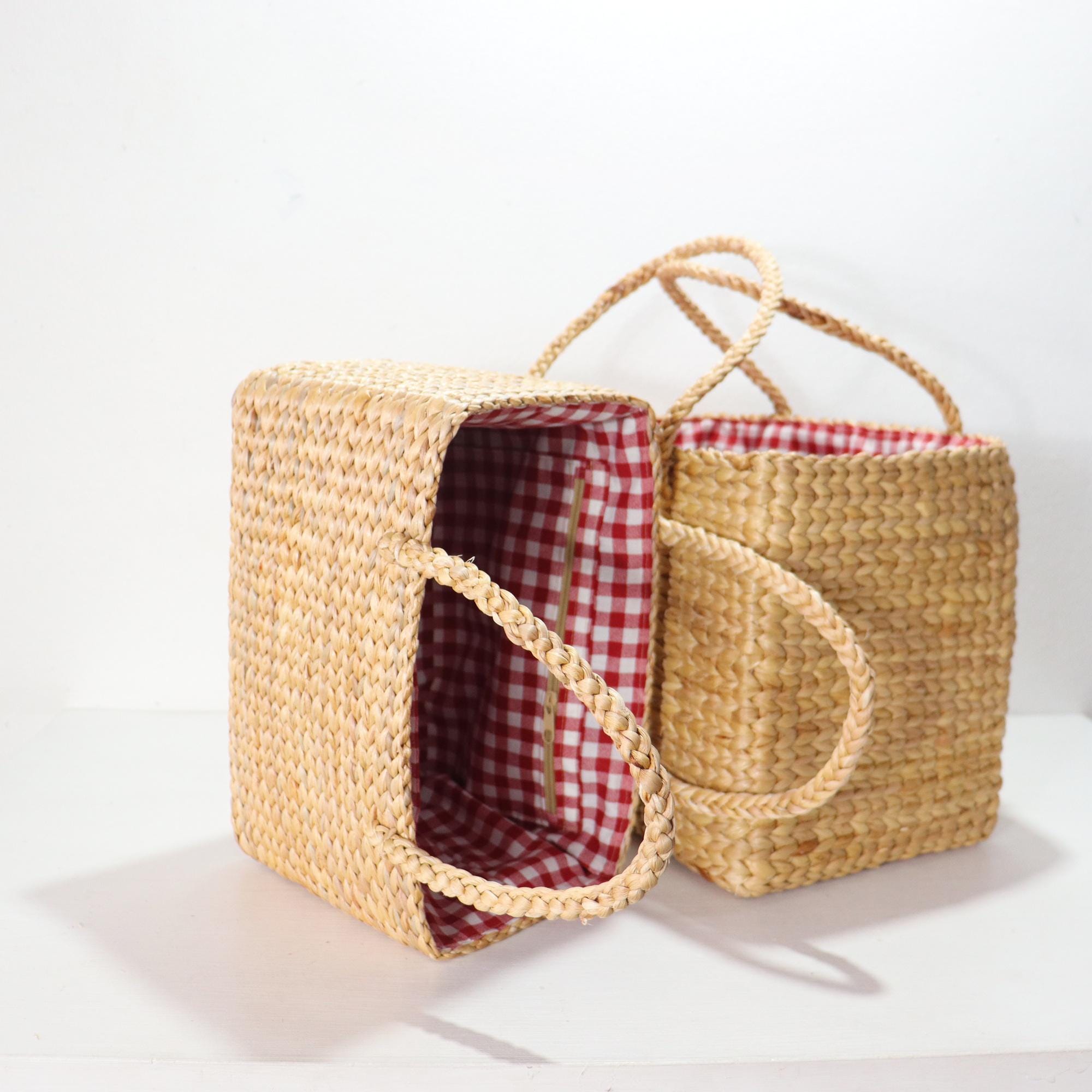 Seagrass Picnic Basket Bag, 3 Size French Market Basket Bag, Wicker ...