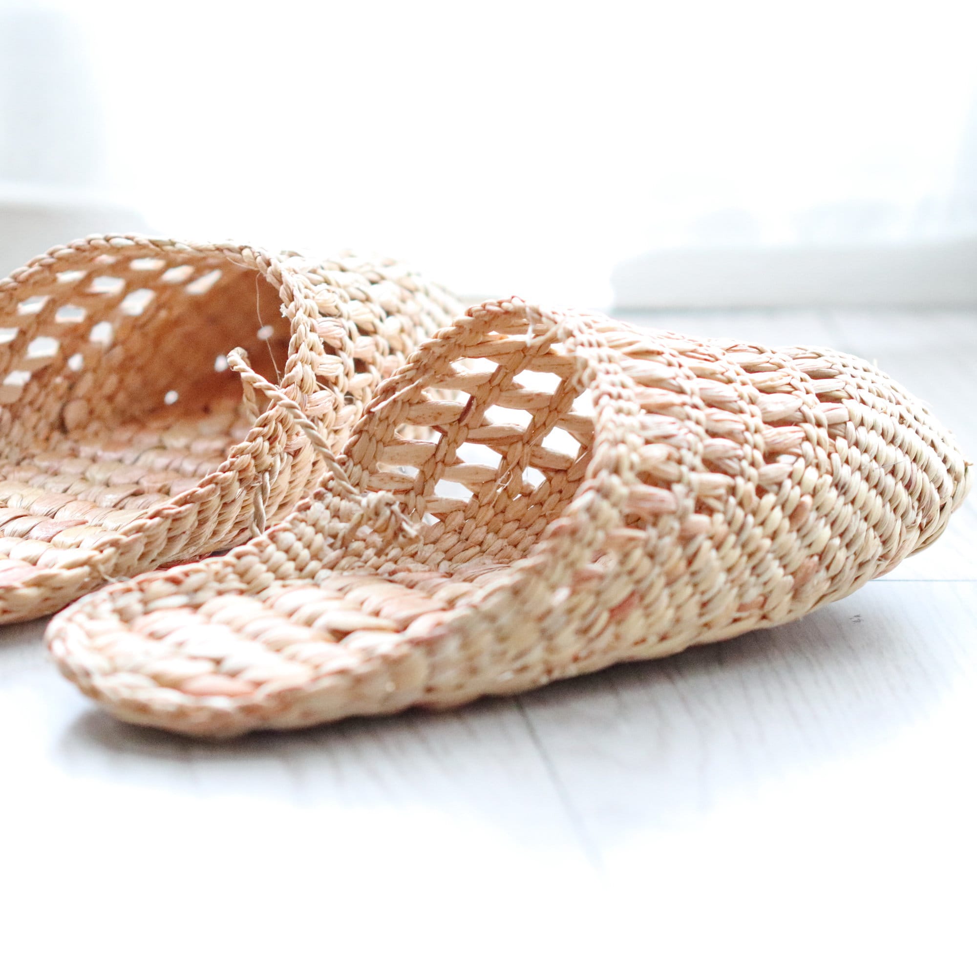 Handmade Water Hyacinth Straw Slippers: Eco-friendly Bohemian Sandals ...