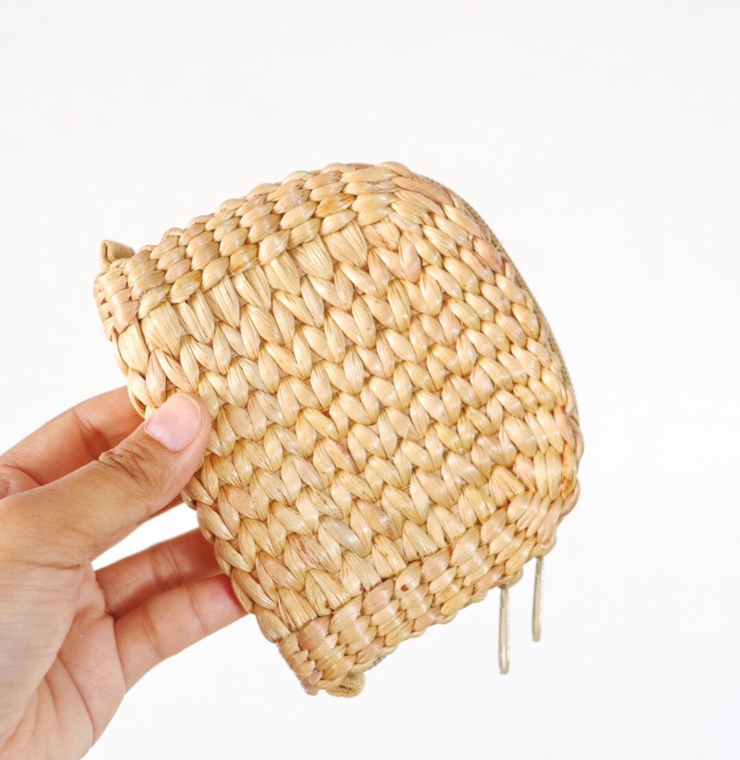 Handmade Woven Straw Coin Purse: Water Hyacinth Wallet - Etsy