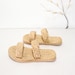 Eco-friendly Seagrass Flat Sandals – Handwoven Bohemian Summer Slides ...