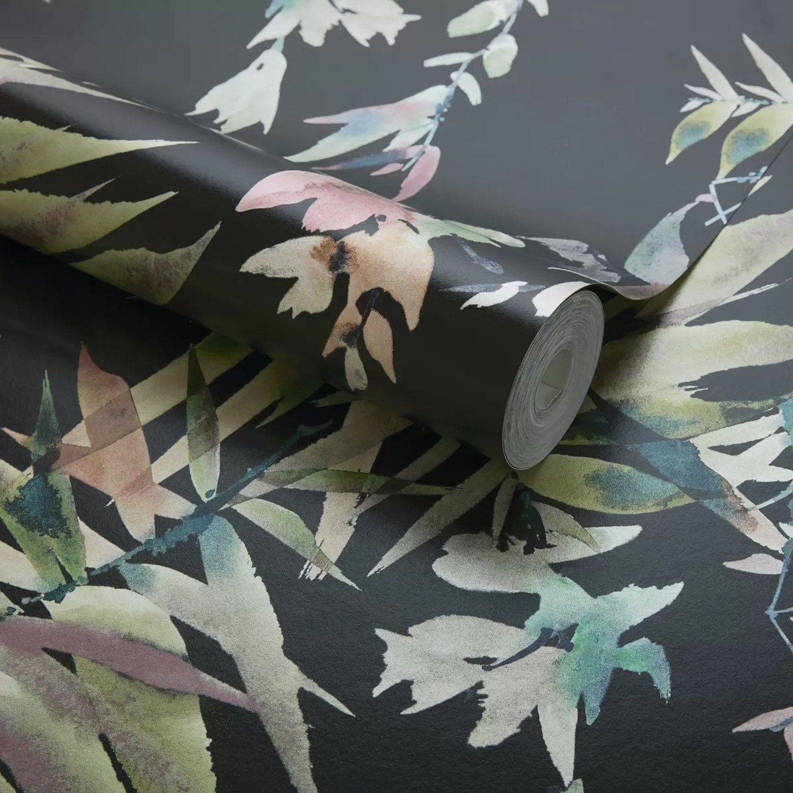 Sable Black Luxury Floral Wallpaper - Etsy