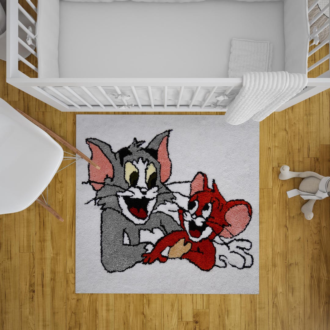 Tom and Jerry Kids Tufted Rug Fun & Fluffy Cartoon Rug, Soft Custom ...