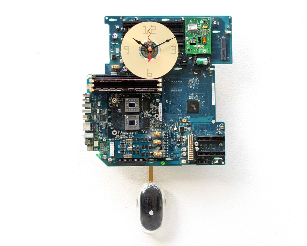 Mac G4 Computer Motherboard Clock, PC, Mouse, Circuitboard, Geek, Nerd ...