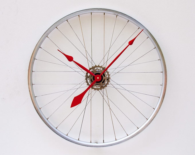 Recycled Bike Wheel Clock - Etsy