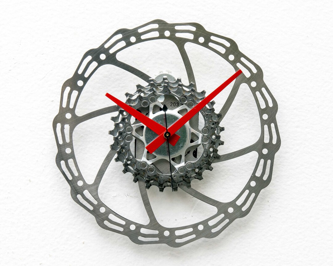 Recycled Bike Gear Clock, Brake, Disk, Bicycle, Cyclist, Cycle, Reclaim ...