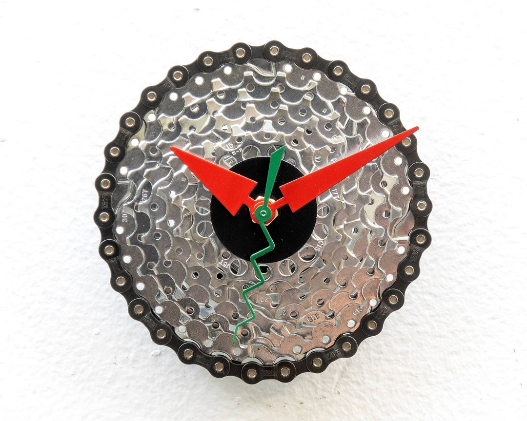 Recycled Bicycle Gear Clock, Cycle, Bike, Chain, Boyfriend, Unique ...