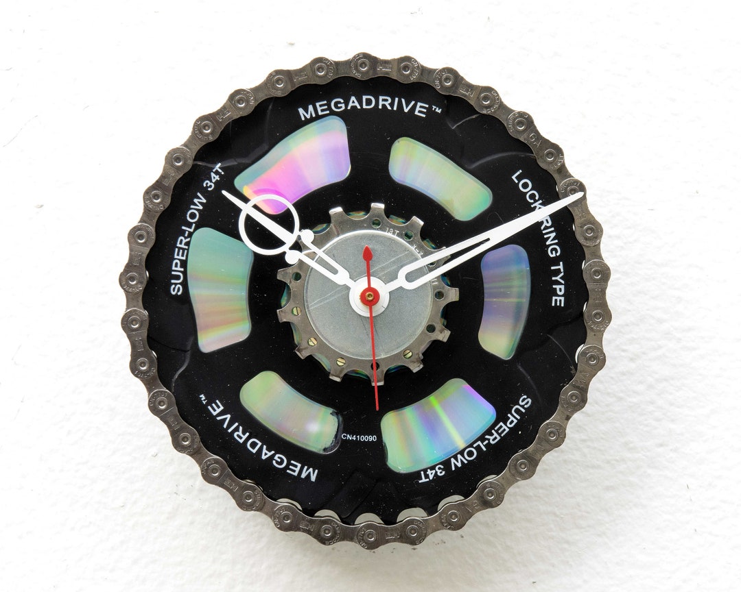 Recycled Bike Gear Clock, Cycle, Bicycle, Chain, Sprocket, Unique ...