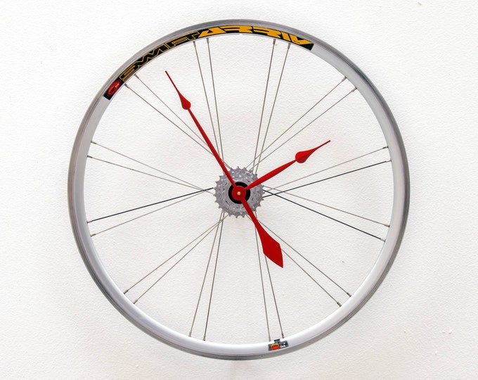 Bike Wheel Clock, Large, Wall, Gear, Cycle, Steampunk, Bicycle, Modern ...