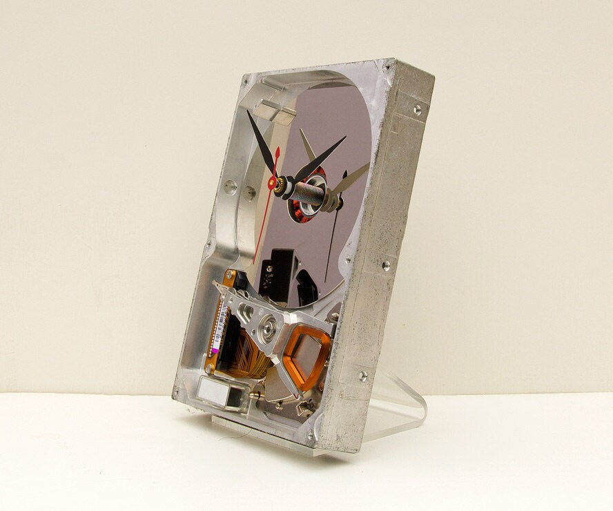 Home & Living Clocks Home Décor hard drive clock geek Computer desk PC ...