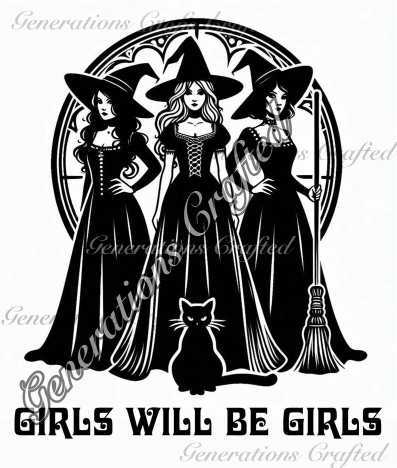 Girls Will Be Girls Witch SVG and PNG - Etsy