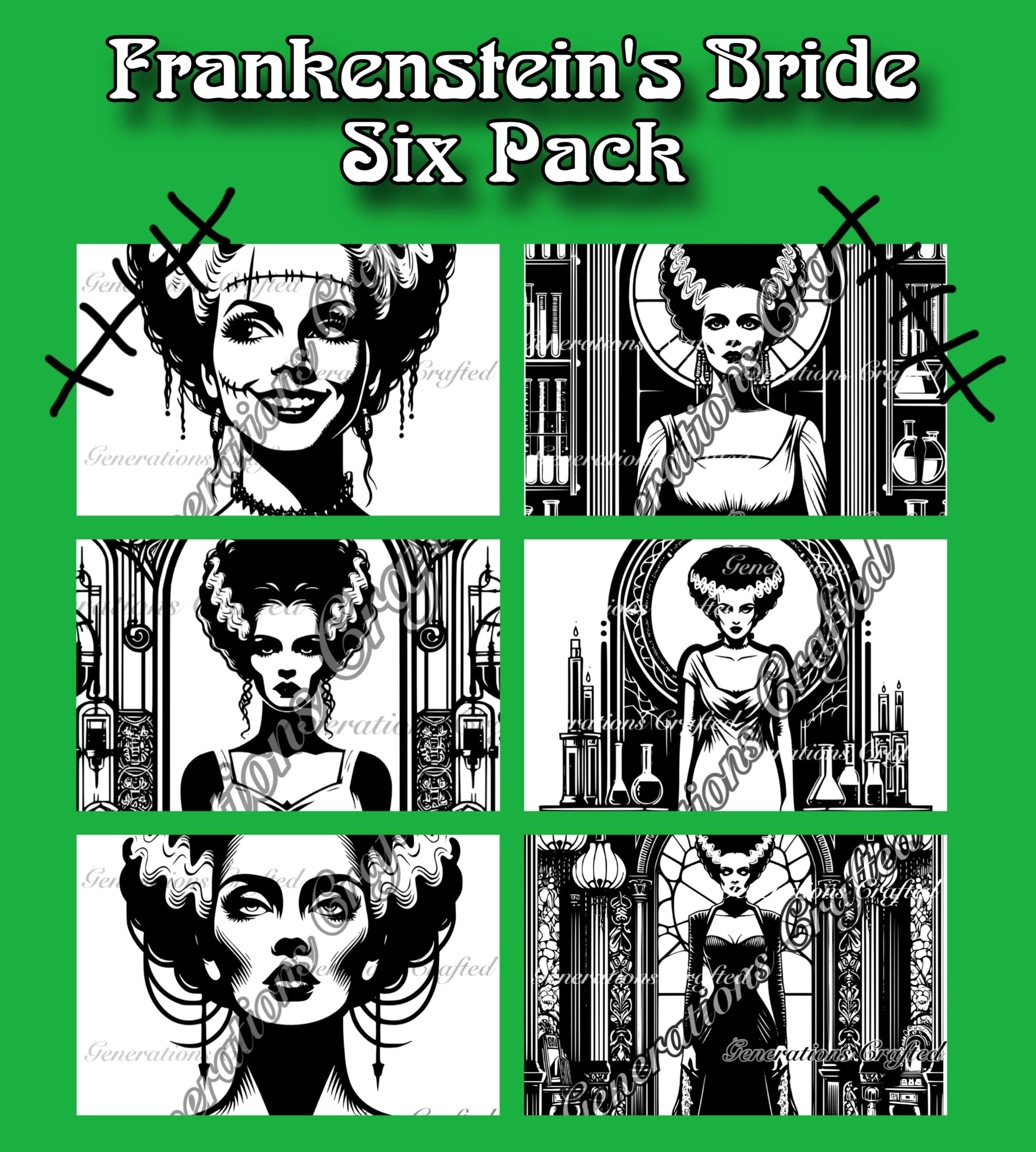 Frankenstein's Bride Six Pack SVG and PNG Bundle - Etsy