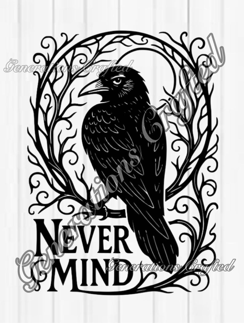 Never Mind- Funny Raven Edgar Allan Poe SVG and PNG - Etsy