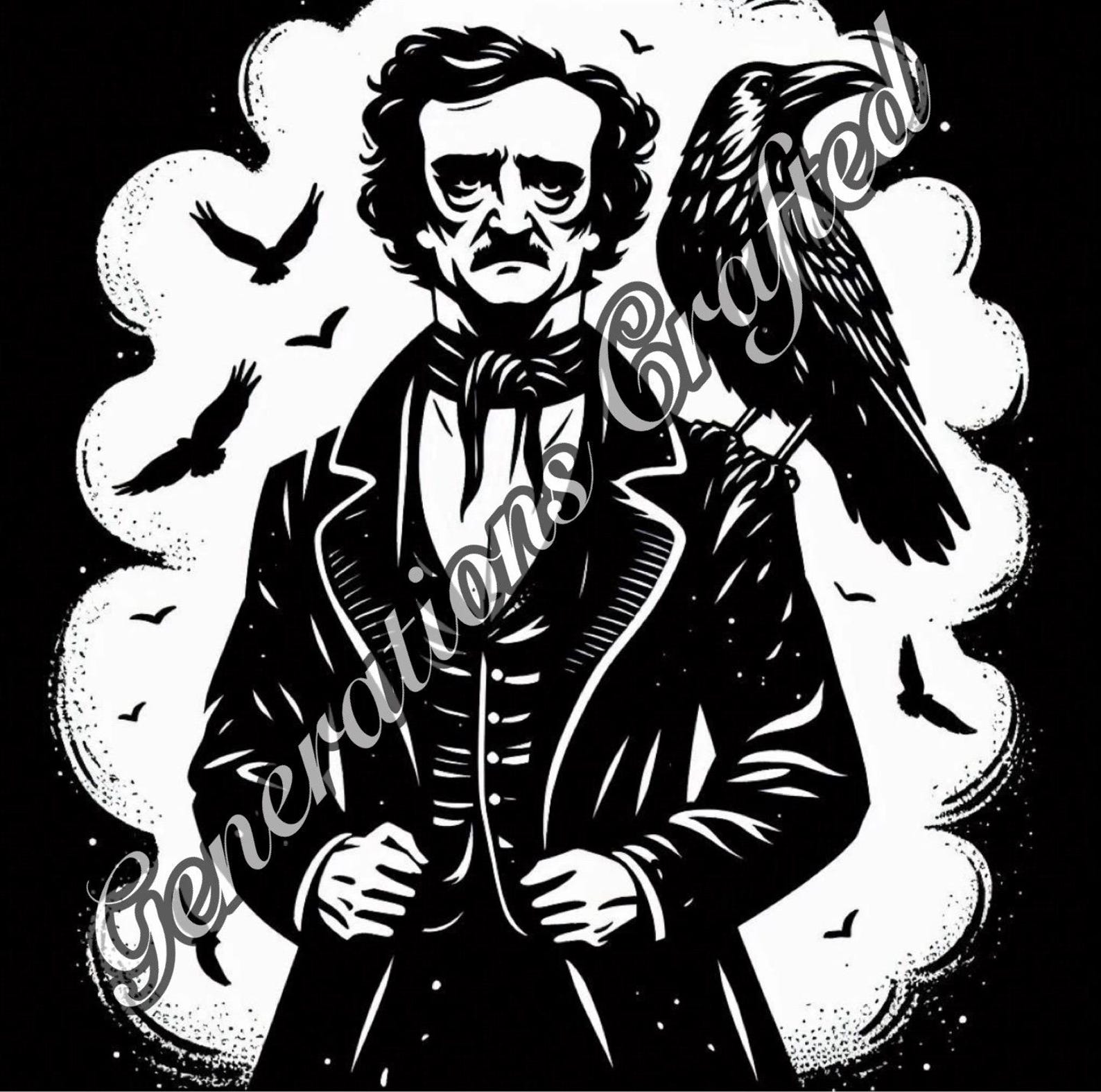 Edgar Allan Poe Bust Four Pack SVG and PNG Bundle - Etsy
