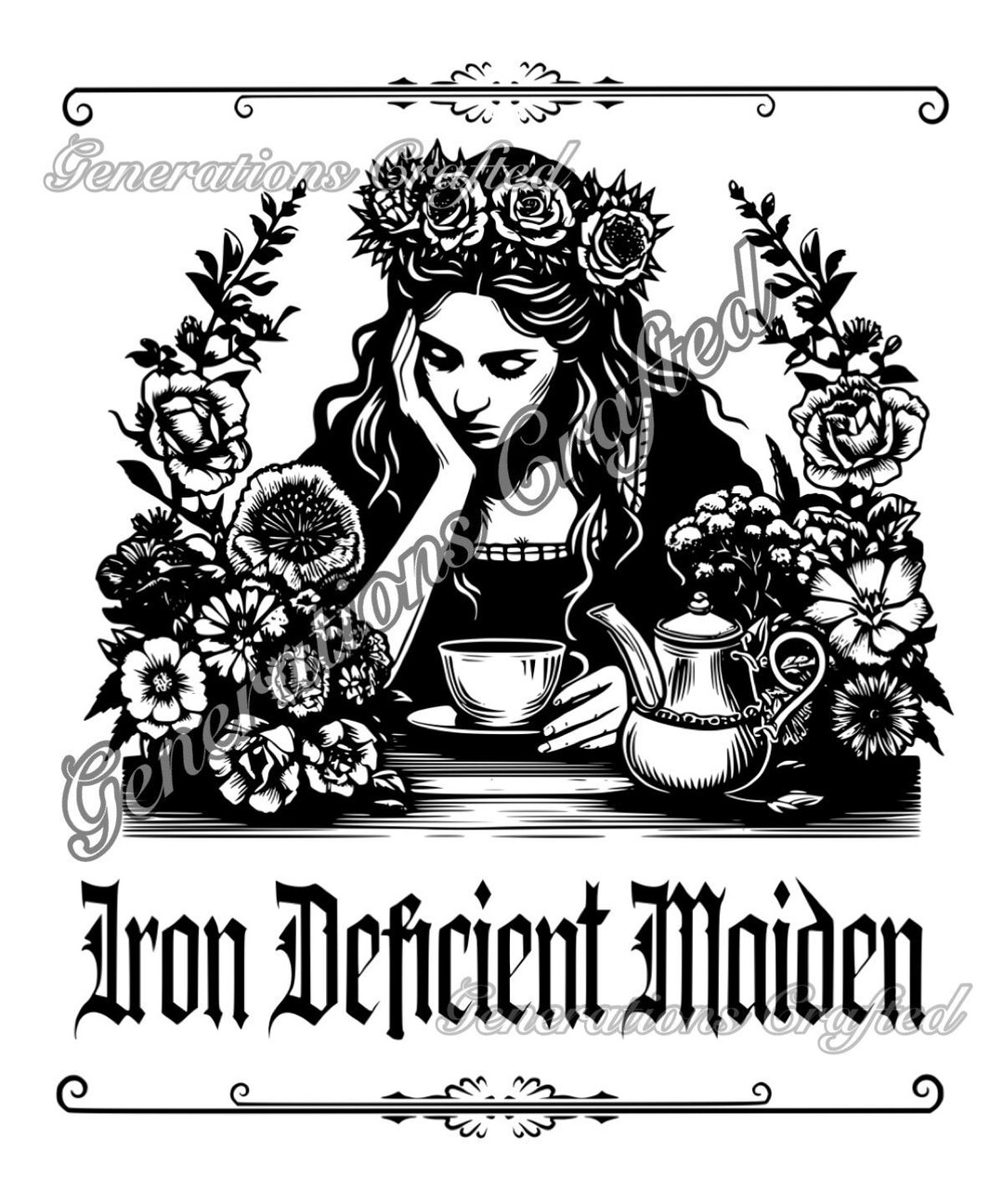 Iron Deficient Maiden SVG and PNG - Etsy