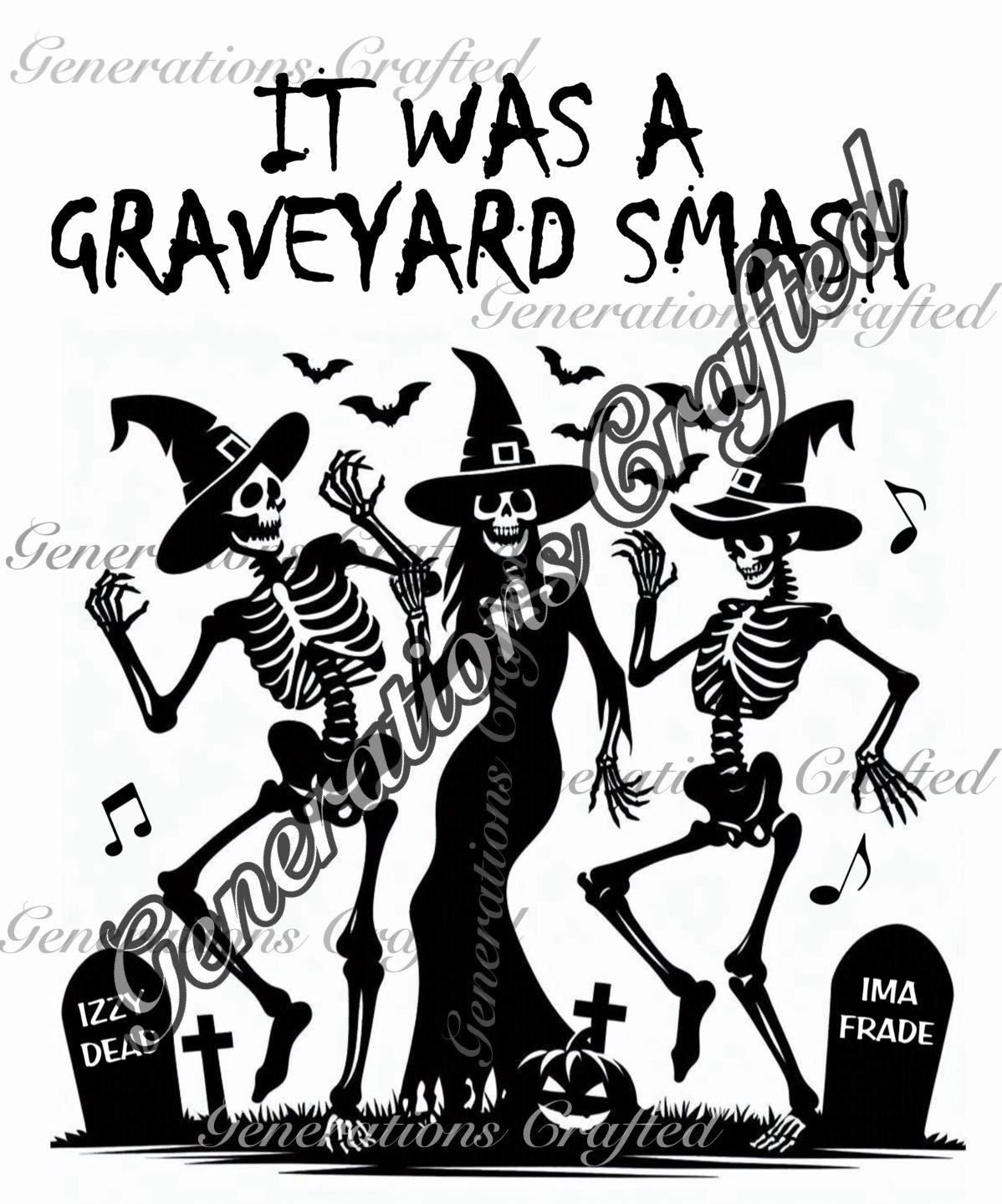 It Was a Graveyard Smash- Witch Skeletons SVG and PNG - Etsy