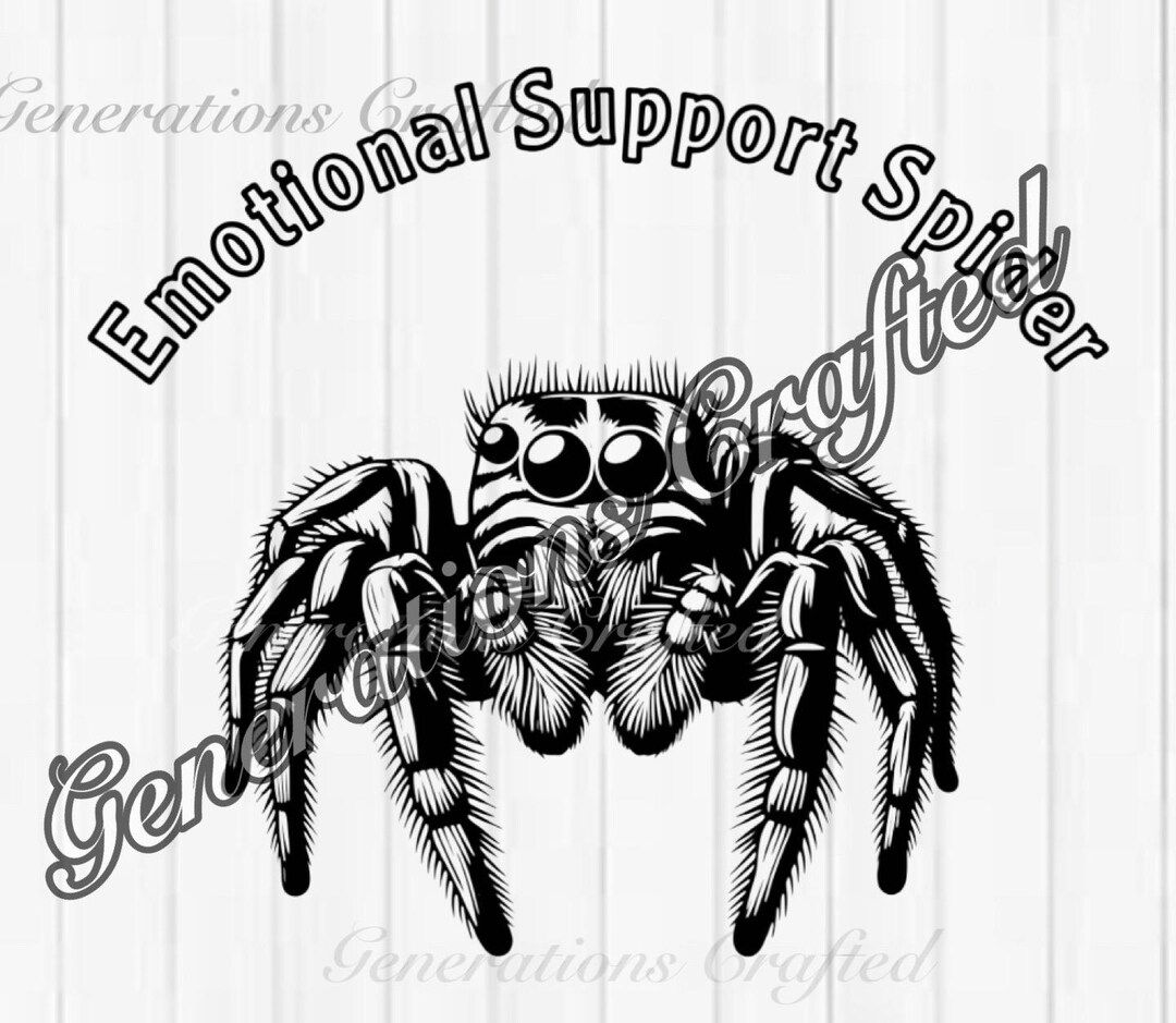 Emotional Support Spider- Jumping Spider SVG and PNG - Etsy