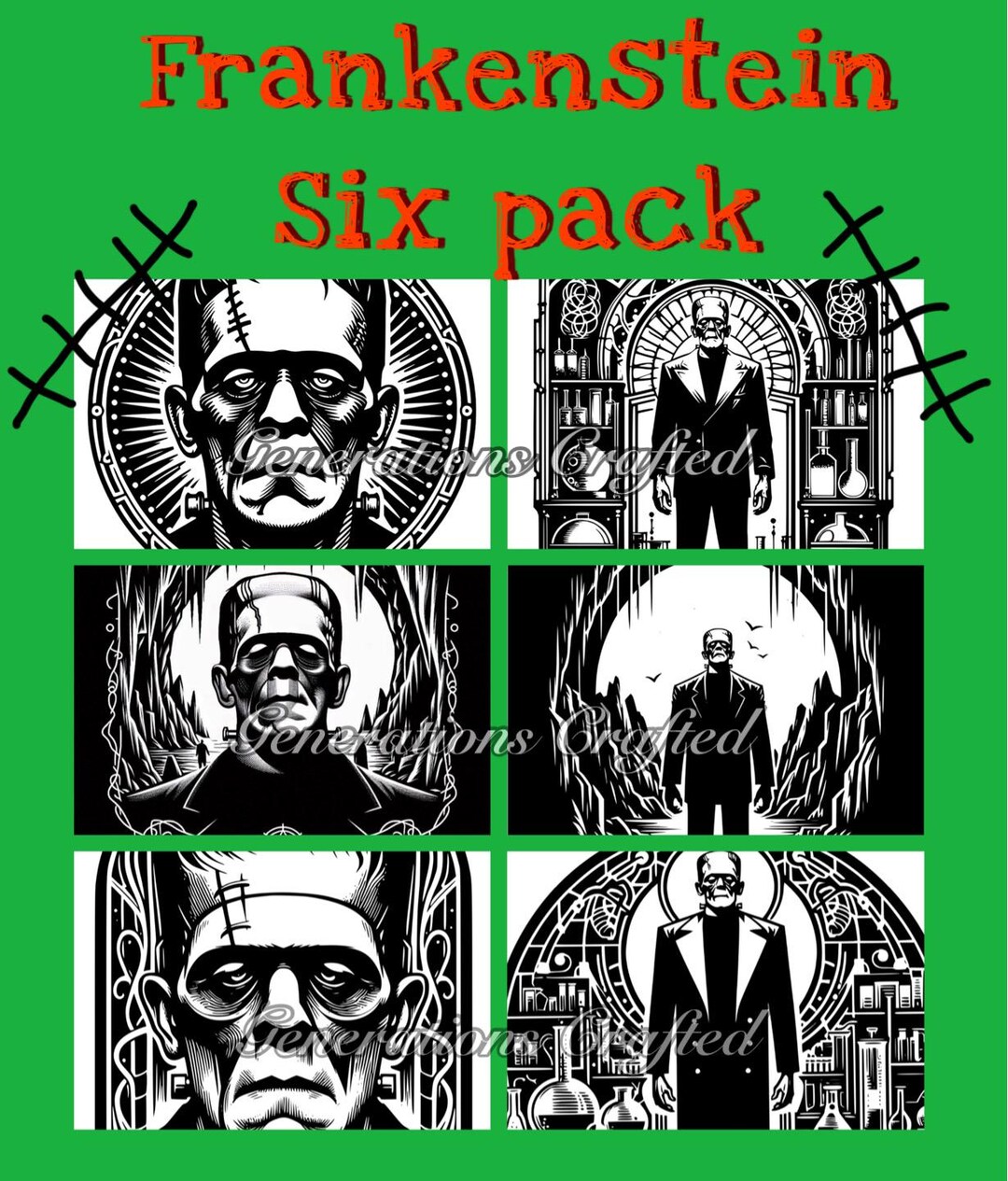 Frankenstein Six Pack SVG and PNG Bundle - Etsy