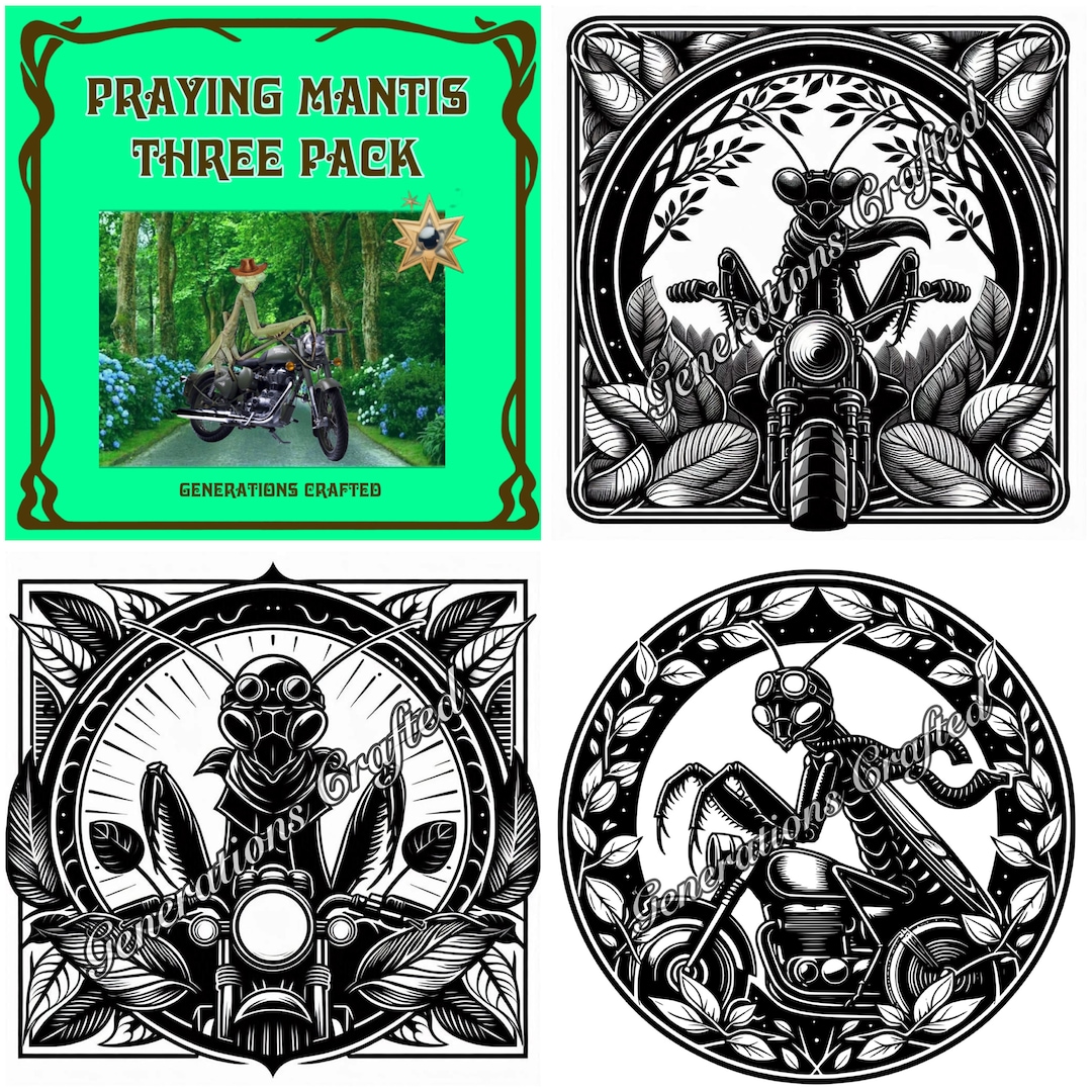 Mantis on a Motorcycle Exclusive 3 Pack SVG and PNG Bundle - Etsy