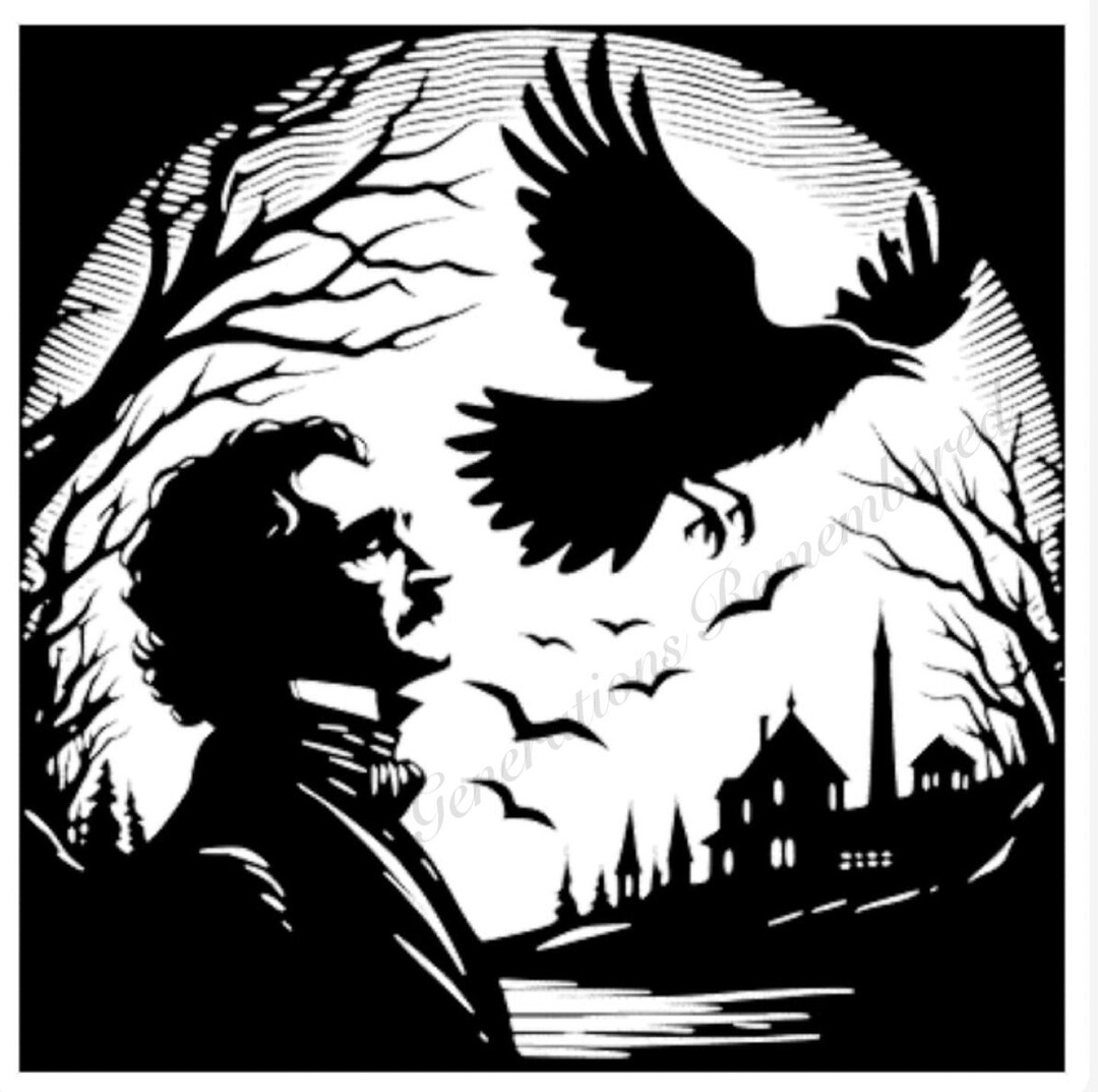 Nevermore With Edgar Allan Poe SVG - Etsy