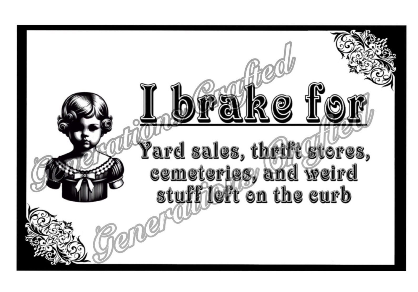 I Brake For... Bumper Sticker SVG and PNG - Etsy