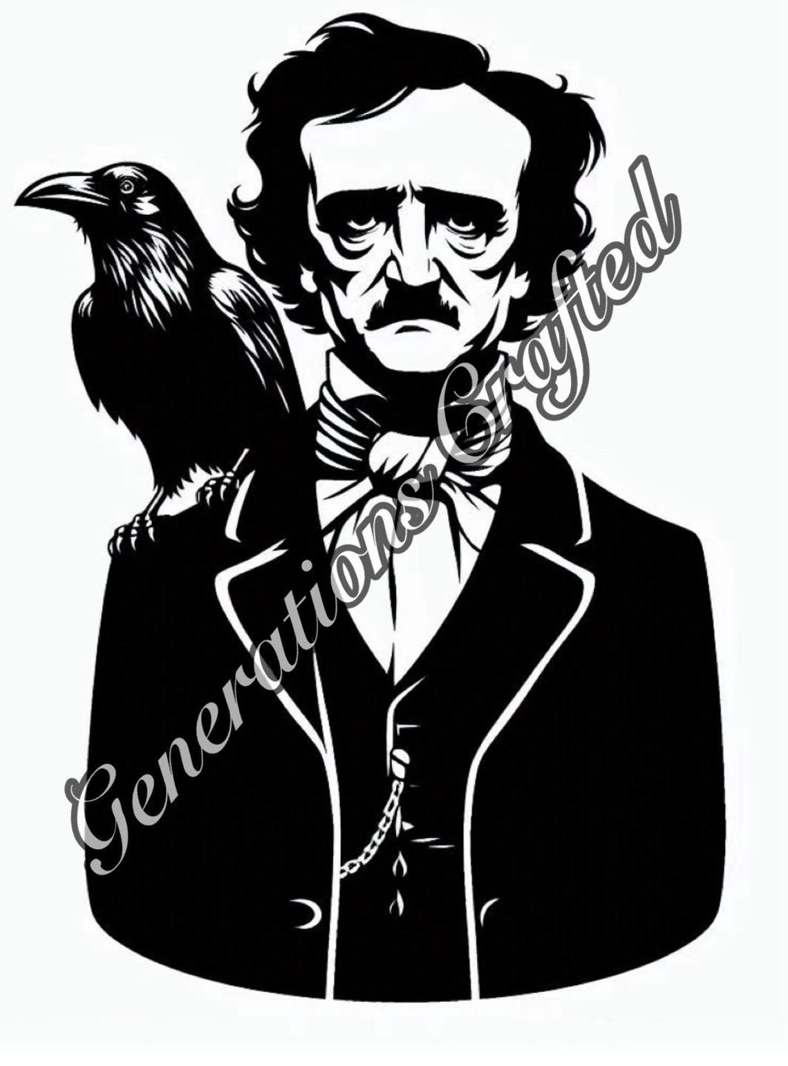 Edgar Allan Poe Bust Four Pack SVG and PNG Bundle - Etsy