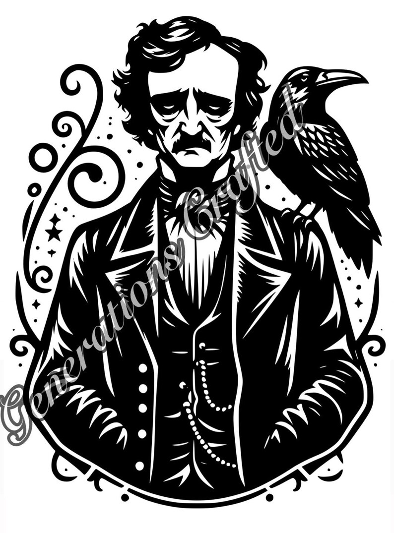 Edgar Allan Poe Bust Four Pack SVG and PNG Bundle - Etsy