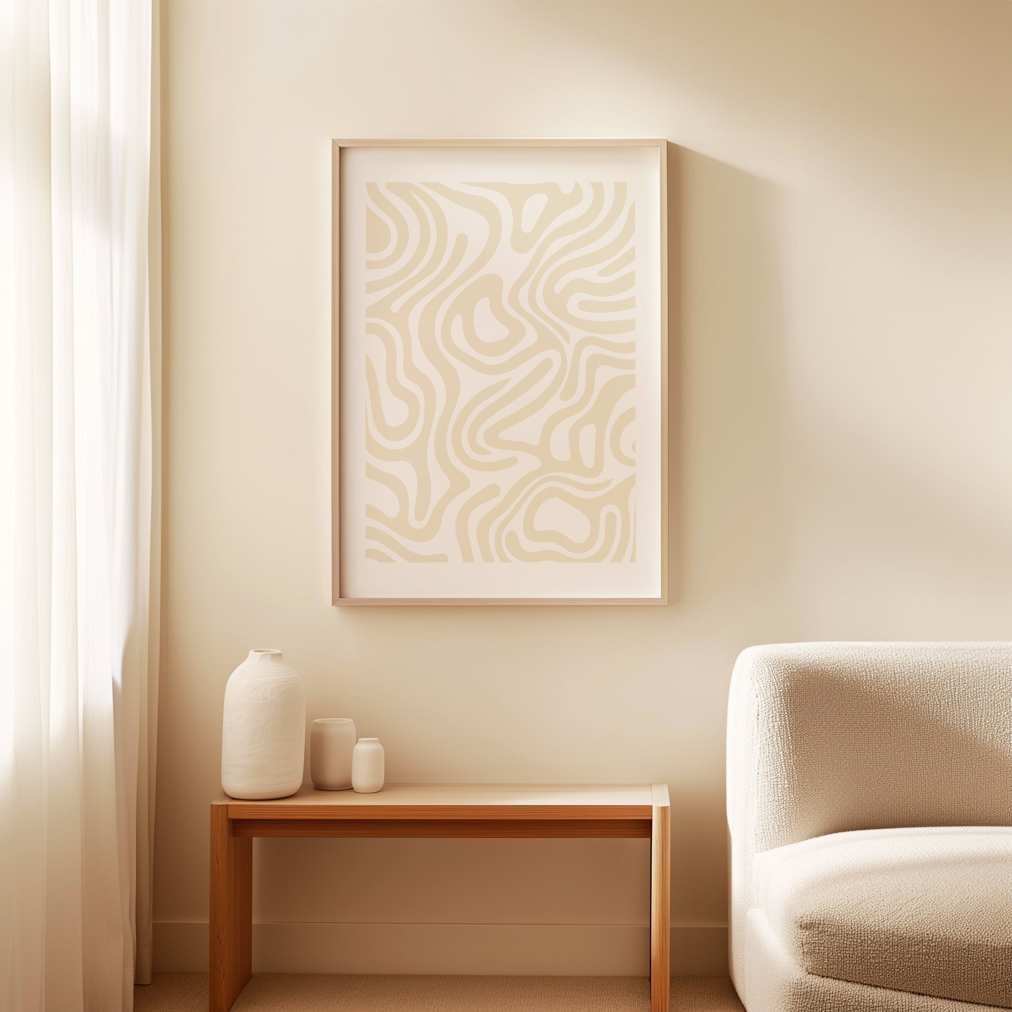 Modern Topography Minimalist Printable Wall Art, Neutral Abstract Art ...