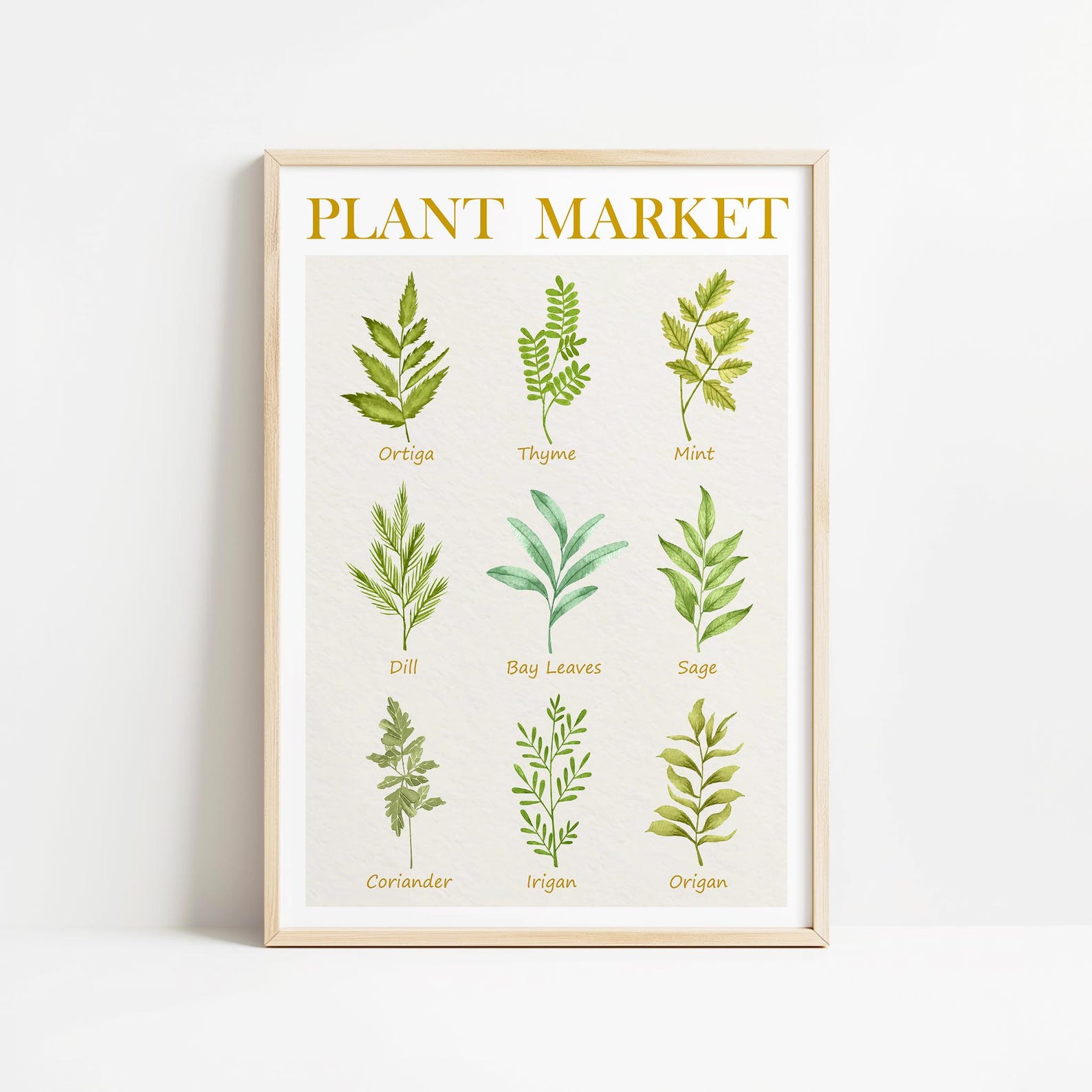 Herb Garden Wall Art Printable, Botanical Herb Poster, Kitchen Decor ...