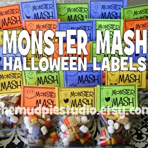 Halloween MONSTER MASH Treat Bag Topper - Digital Files - Etsy