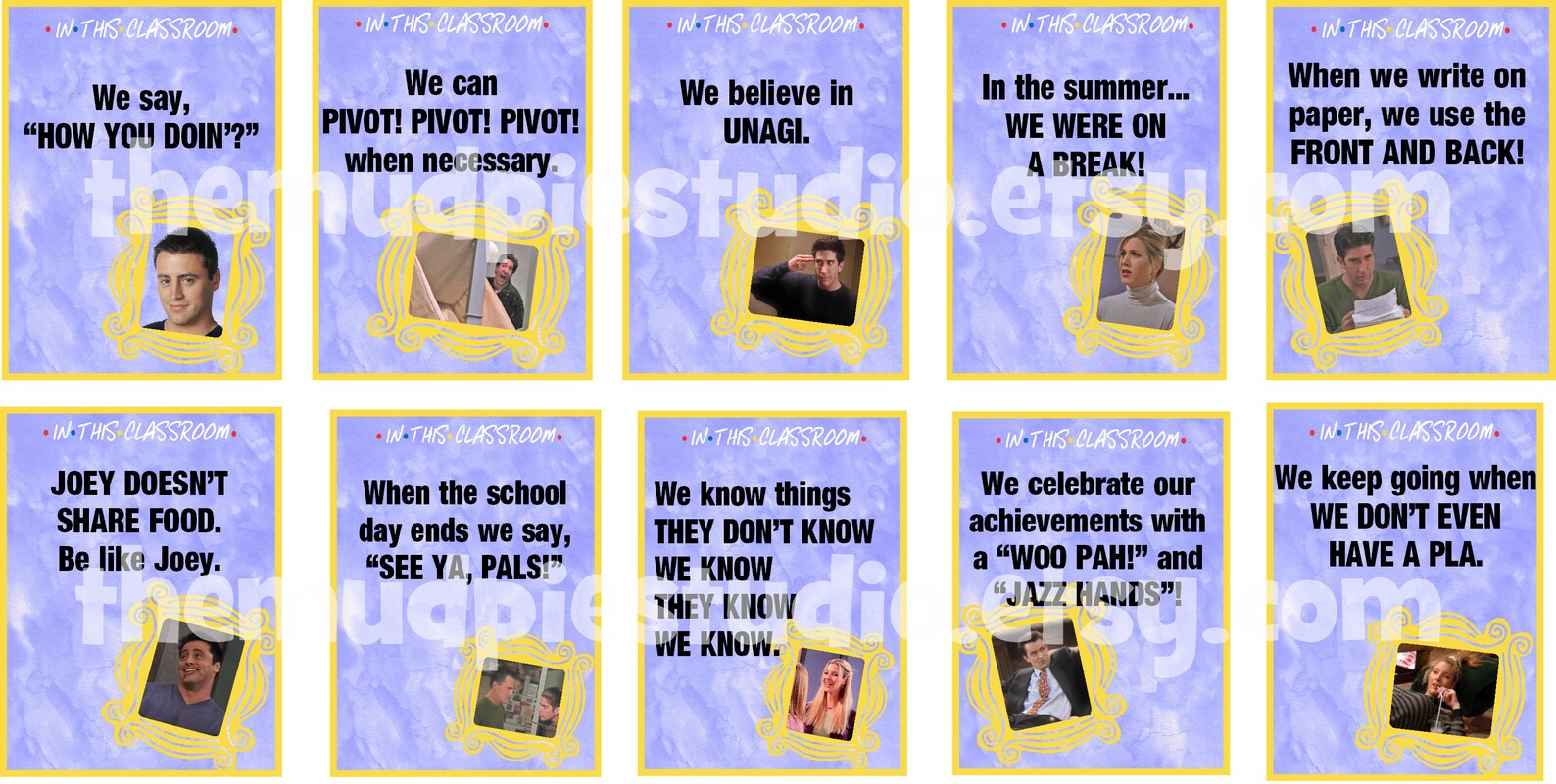 Friends Class Rule Posters Friends Classroom Printable - Etsy