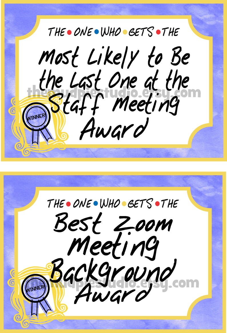 End of Year Teacher Award Friends Themed Award Teacher - Etsy